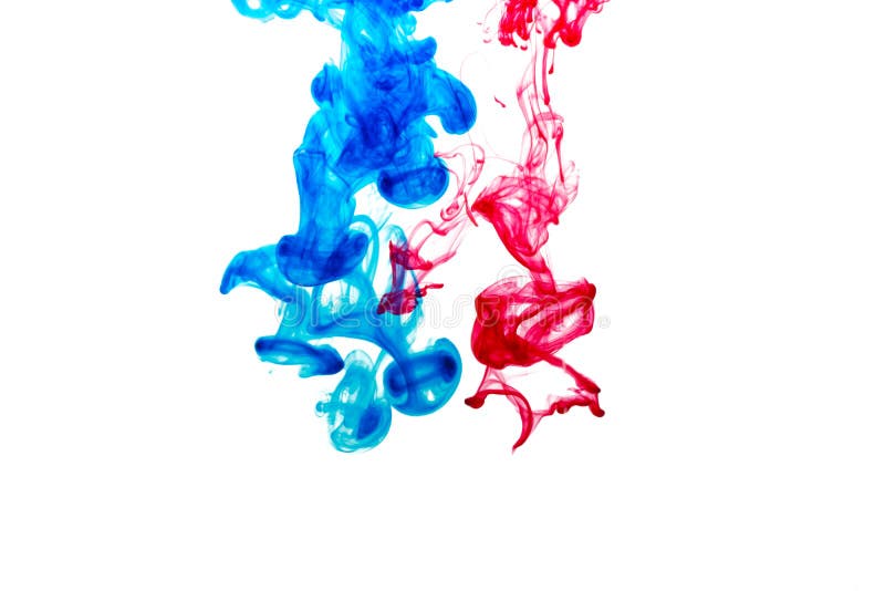 Splash of Blue and Red Paint Stock Photo - Image of drawing, blue: 87806070