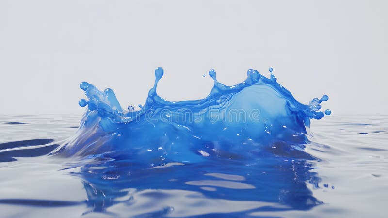 Splash of Blue Water Creating Dynamic Waves Stock Illustration ...