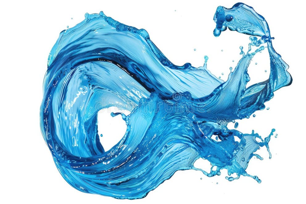 Splash of Blue Water with a Wave Pattern Stock Image - Image of deep ...