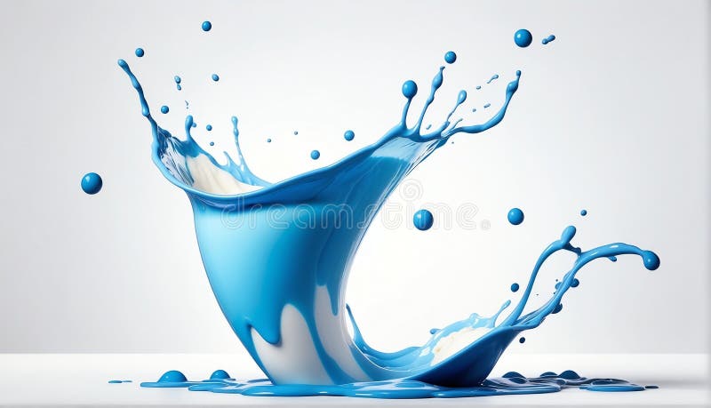 Splash of Blue Yogurt Milk Plain White Ai Generated Stock Illustration ...