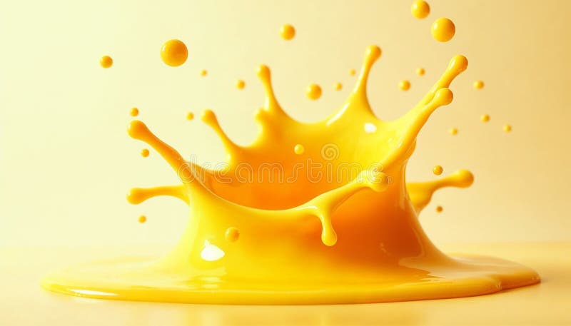 A Splash of Bright Yellow Liquid Creating a Dynamic and Vibrant Visual ...