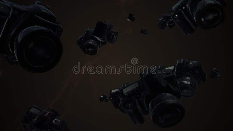 Splash of Camera. 3D Animation. Objects Spinning. Stock Video - Video ...