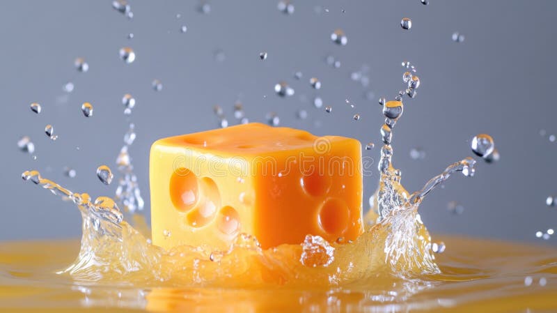 Splash of Cheddar Cheese stock image. Image of fluid - 360924049