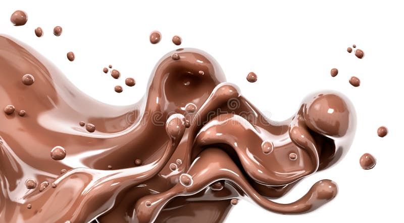 Splash of Chocolate Abstract Background 3d Rendering Stock Illustration ...