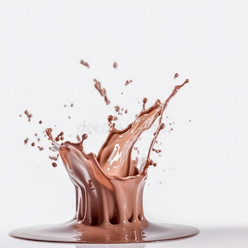 Splash of Chocolate or Cocoa. Generative AI Stock Illustration ...