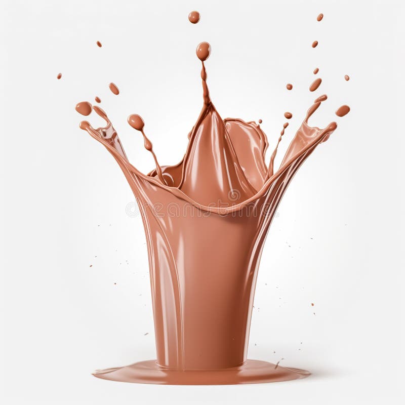 Splash of Chocolate or Cocoa. Generative AI Stock Illustration ...
