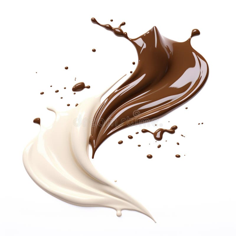 A Splash of Chocolate and Cream on a White Surface. Generative AI Image ...