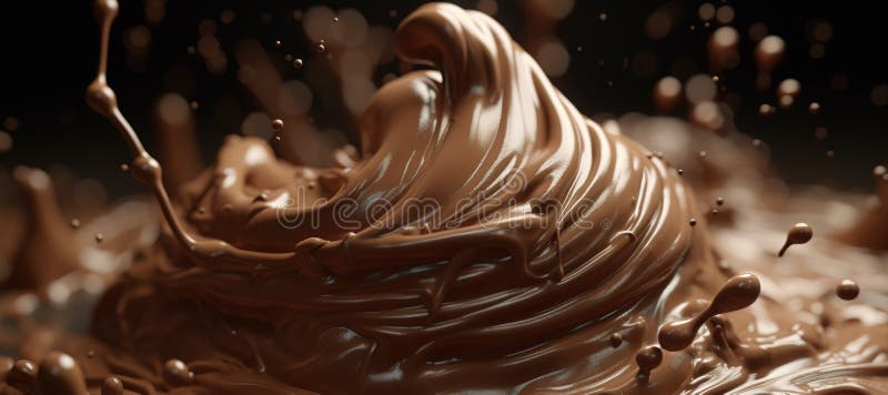 Splash of Chocolate Milk Ice Cream Background Stock Illustration ...