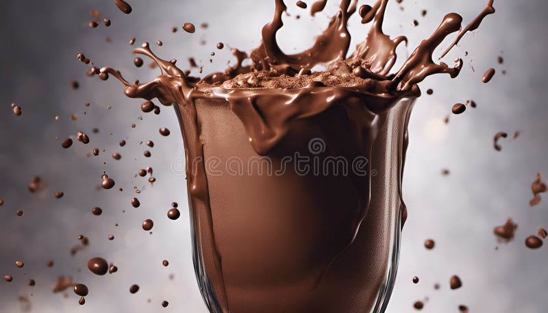 Splash Chocolate Milk-shake Concept Stock Illustration - Illustration ...
