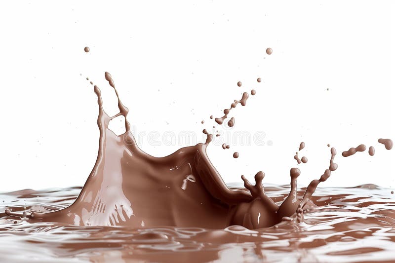 Splash of Chocolate Milkshake Isolated on White Background Stock Photo ...