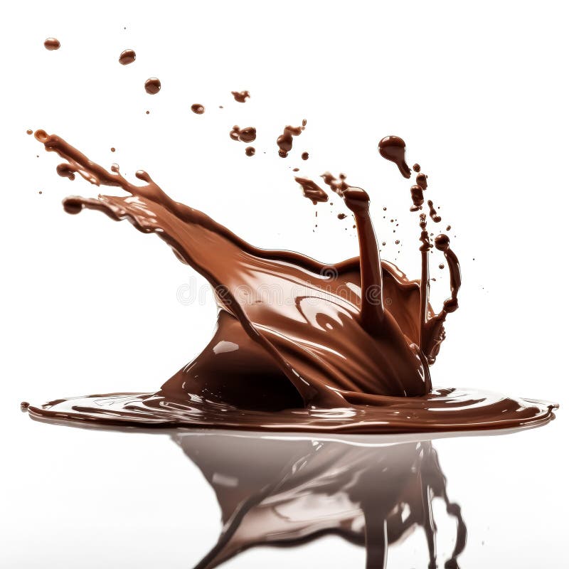 A Splash of Chocolate is Splattered Across a White Background. Stock ...