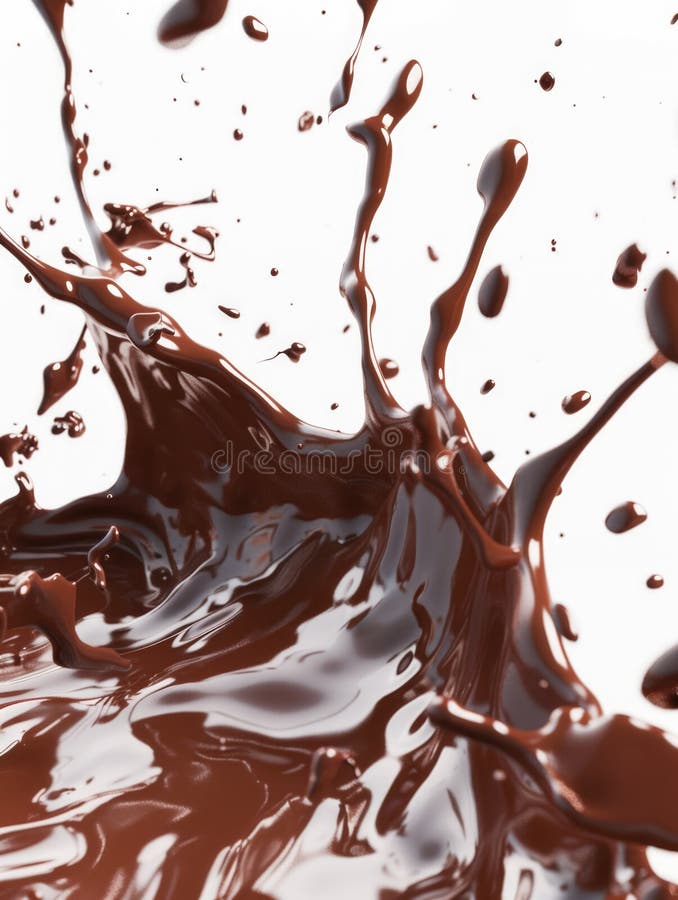 Splash of Chocolate is Splattered Across a White Background Stock Photo ...