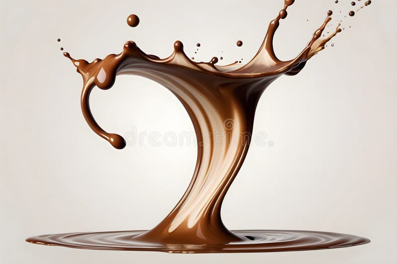 A Splash of Chocolate Syrup Creating an Abstract Shape Stock ...