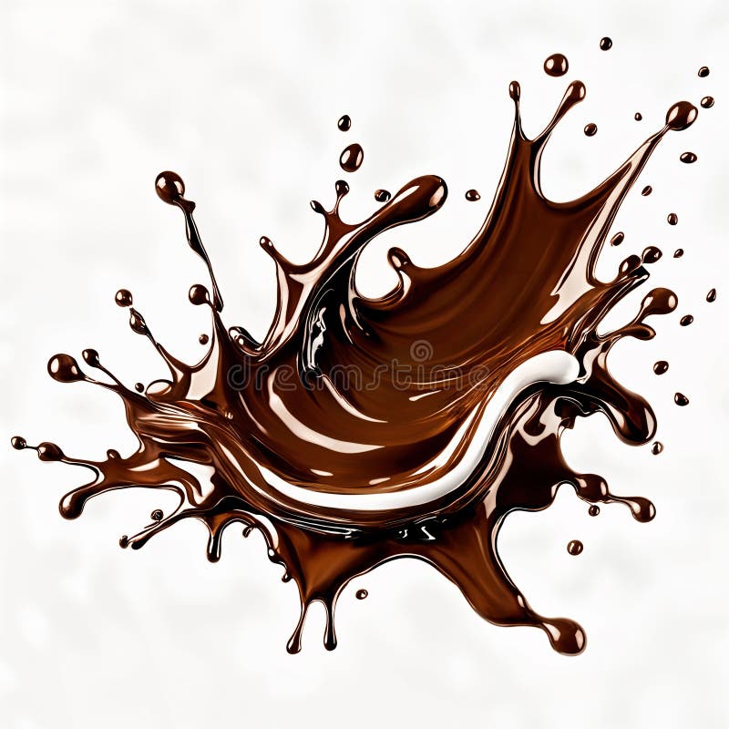 Chocolate Syrup Splattered on White Background Stock Illustration ...