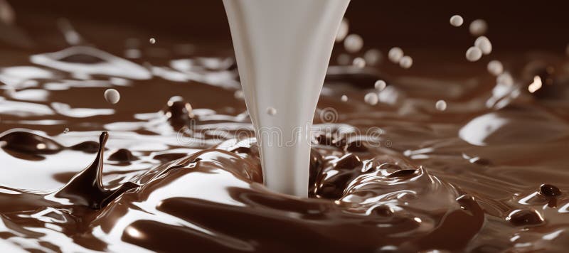 Splash of Chocolate Vanilla Milk Background Stock Illustration ...