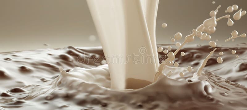 Splash of Chocolate Vanilla Milk Background Stock Illustration ...