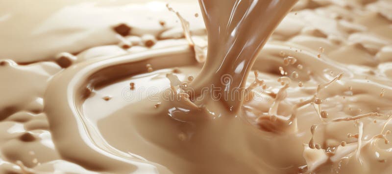 Splash of Chocolate Vanilla Milk Background Stock Illustration ...