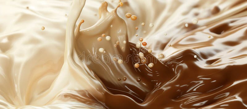 Splash of Chocolate Vanilla Milk Background Stock Illustration ...