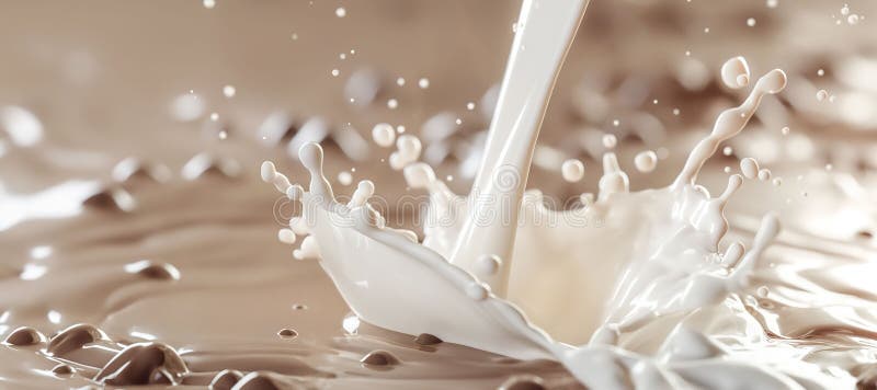 Splash of Chocolate Vanilla Milk Background Stock Illustration ...