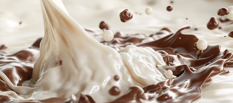 Splash of Chocolate Vanilla Milk Background Stock Illustration ...