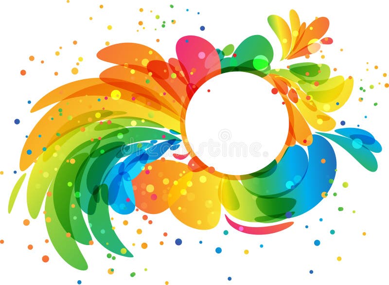 Colored splash on black stock vector. Illustration of fountain - 80940031