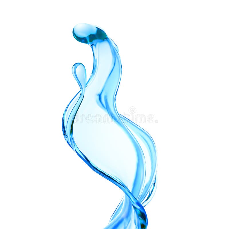 Splash of Clear Blue Liquid, Water. 3d Illustration, 3d Rendering Stock ...