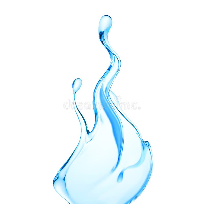 Splash of Clear Blue Liquid, Water. 3d Illustration, 3d Rendering Stock ...