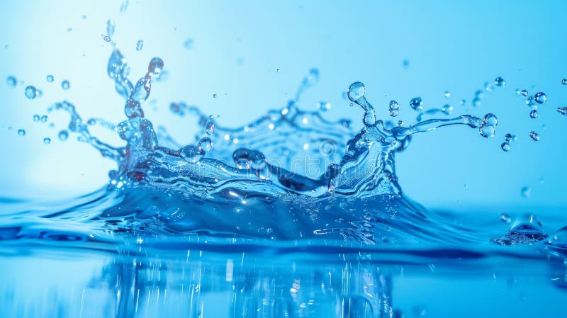 Splash of Clear Blue Water in Motion Stock Photo - Image of generated ...