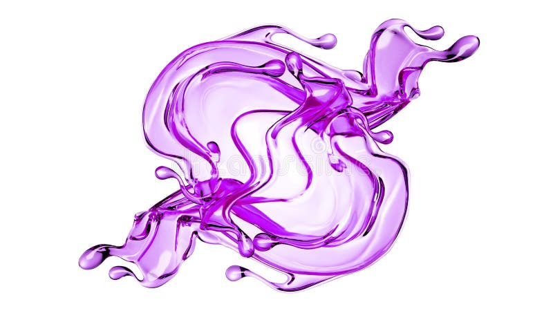 Splash of Clear Violet Liquid. 3d Illustration, 3d Rendering Stock ...