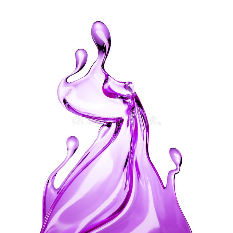 Splash of Clear Violet Liquid. 3d Illustration, 3d Rendering Stock ...
