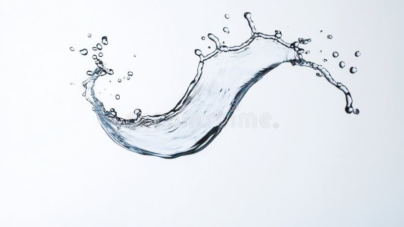 Clear Splashing Water Creates an Elegant Curve on a White Background ...