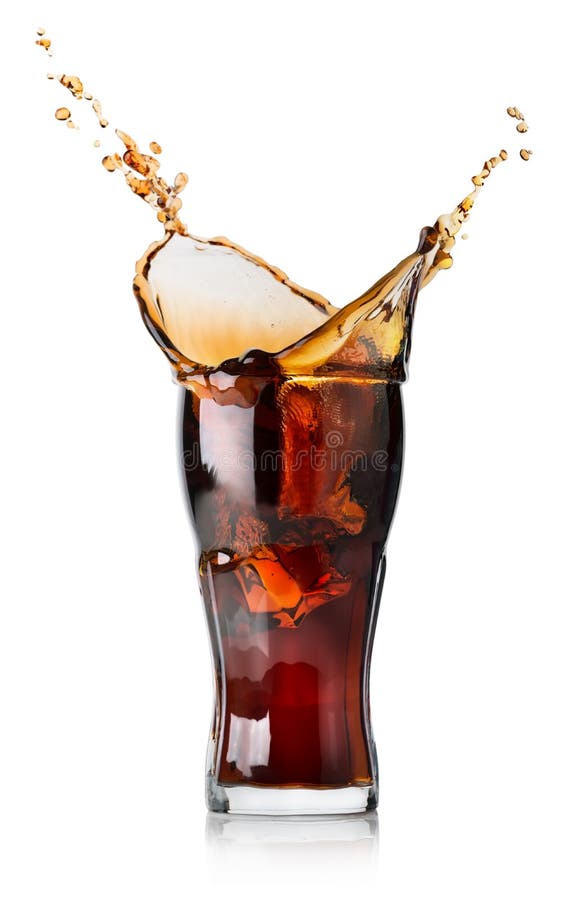 Splash of cola in a glass stock image. Image of spray - 35332933