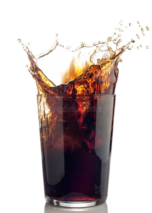 Splash of Cola with Ice Cubes Stock Image - Image of brown, caffeine ...