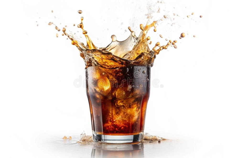 Cola Splash Isolated on White Background Stock Illustration ...