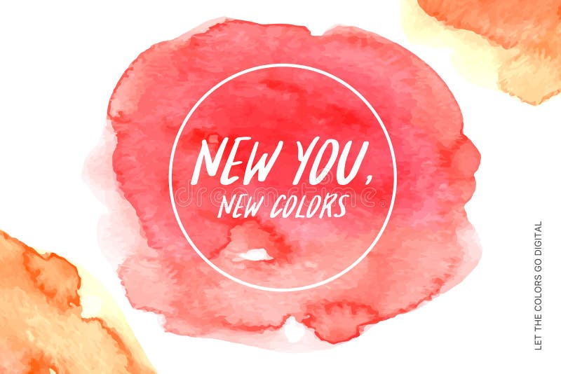 Splash Color Frame Design with Red, Orange Watercolor Illustration ...