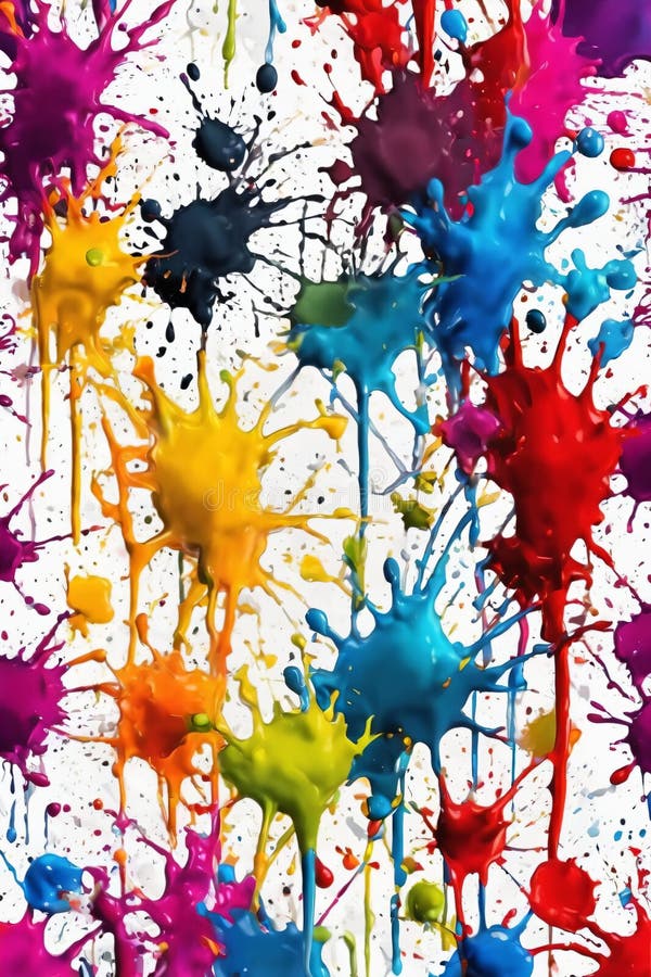 Splash of Colored Inks on a White Background. Stock Illustration ...