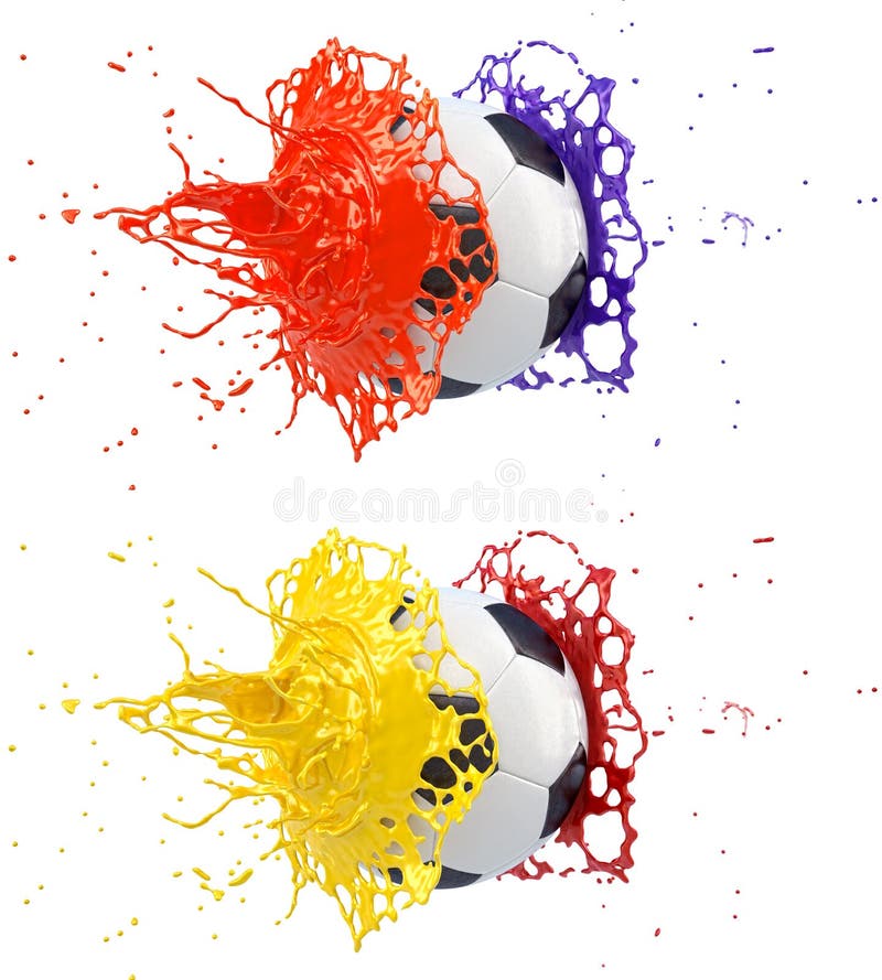 Soccer Ball in USA National Colors on a Soccer Field. Copy Space on the ...