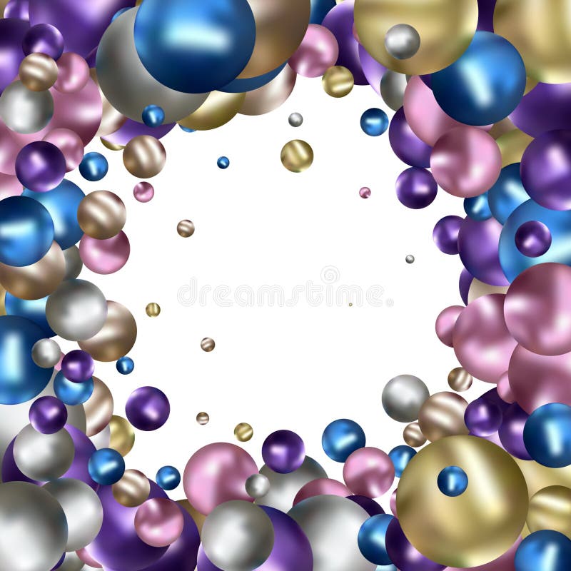 Splash of Colored Pearl Pearls. Festive Background. Round Color Pearls ...