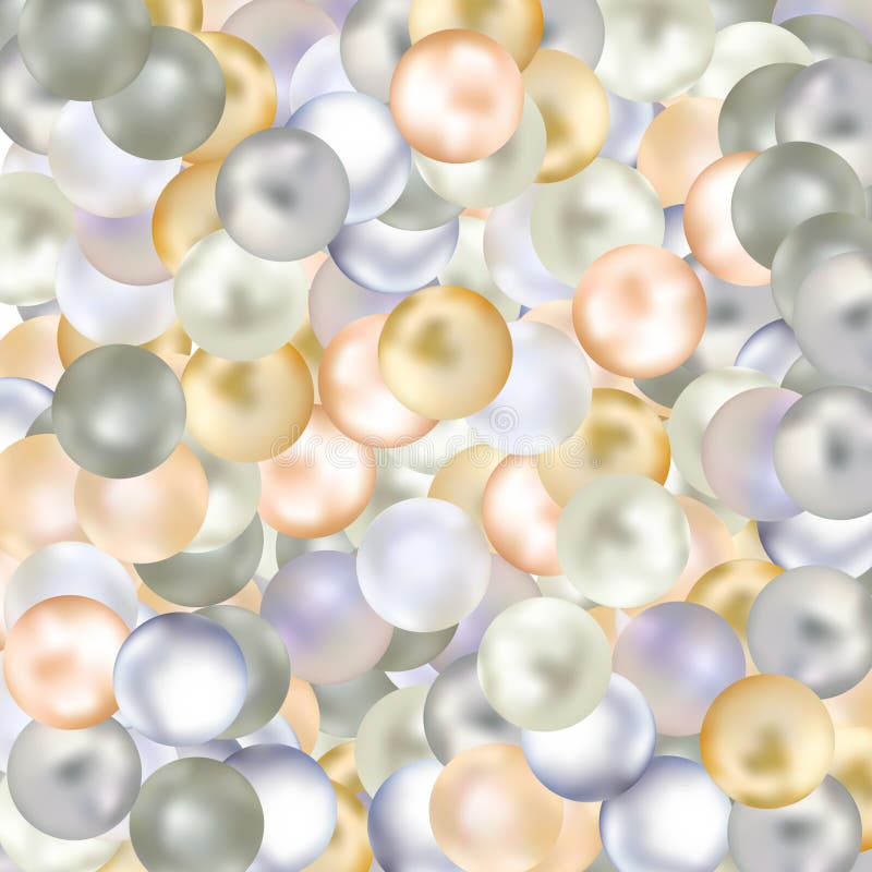 Splash of Colored Pearl Pearls. Festive Background. Round Gold Pearls ...