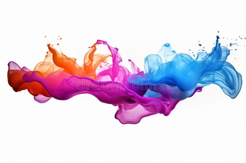 Splash of Colorful Drop in Water Isolated on a White Background, Cloud ...