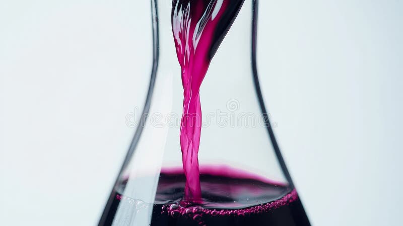 A Splash of Colorful Liquid is Seen from a Flask during a Laboratory ...