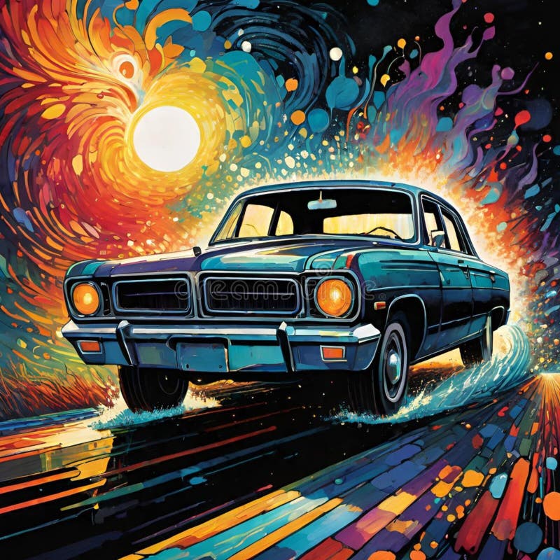 Splash Colorful Paint Art Background Car Stock Illustration ...