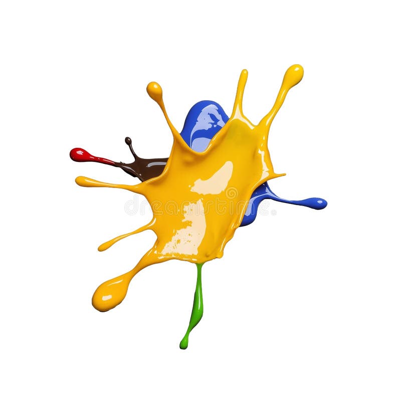 Splash of Colorful Paint in Multiple Colors Isolated on Transparent ...