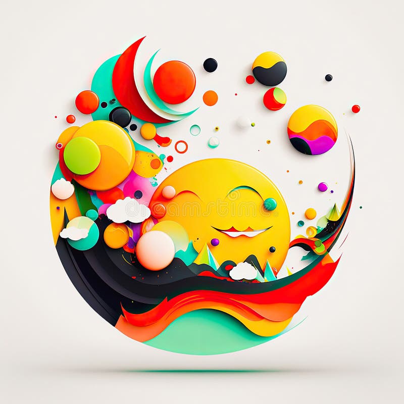 Splash of Colorful Paints Happiness Abstraction. Stock Illustration ...