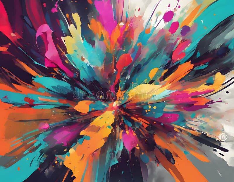 Splash and Colorful Pattern, Many Colors in One Picture, Generative AI ...