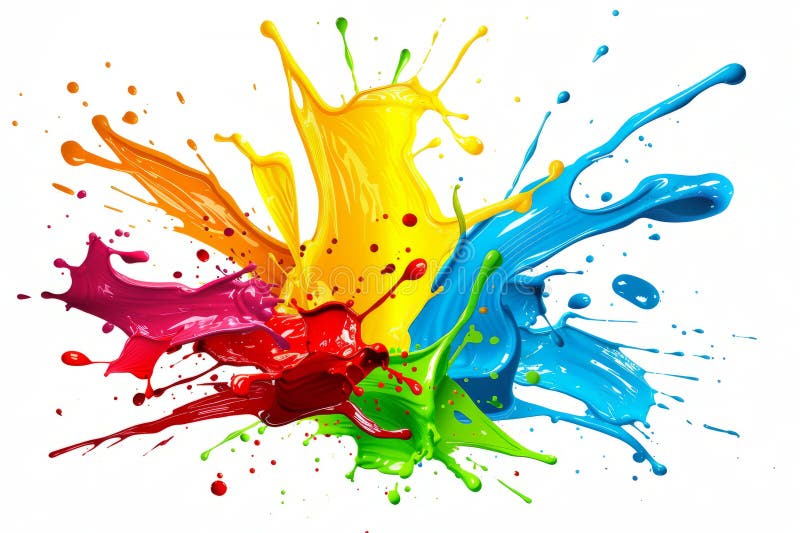 A Splash of Colors Mixed and Splashed on a White Background, Stock ...