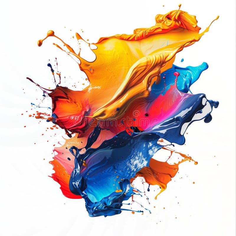A Splash of Colors Mixed and Splashed on a White Background, Stock ...