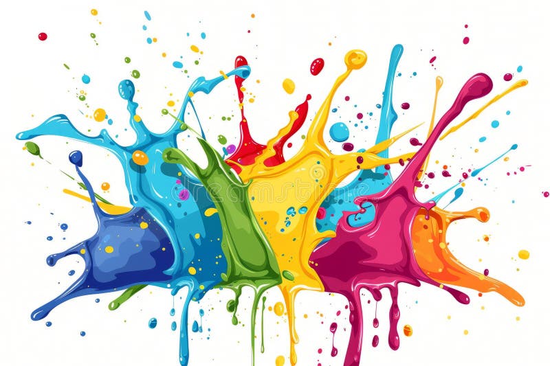 A Splash of Colors Mixed and Splashed on a White Background, Stock ...