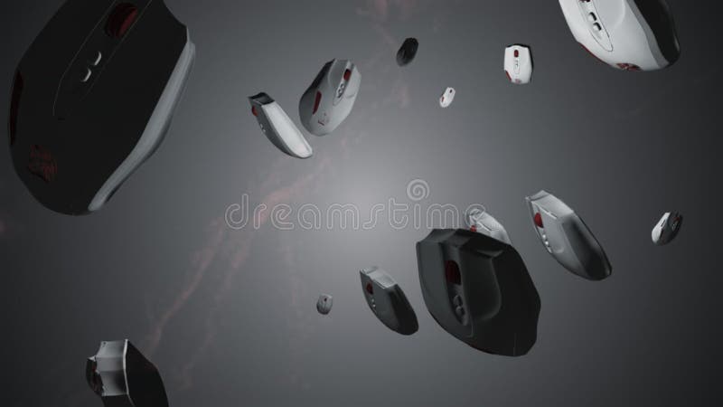 Splash of Computer Mouse. 3D Animation. Objects Spinning. Stock Footage ...