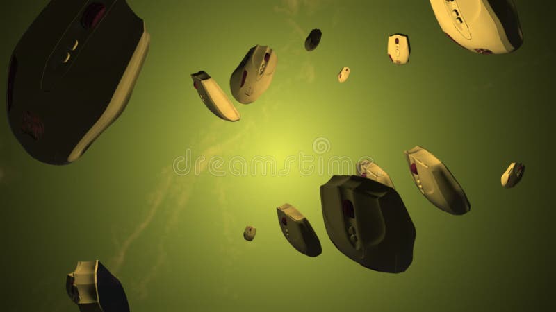 Splash of Computer Mouse. 3D Animation. Objects Spinning. Stock Footage ...